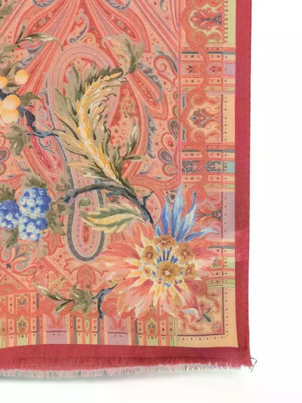 Etro Paisley Floral-print Scarf - Pink