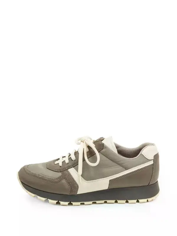 Prada Paneled Lace-up Sneakers