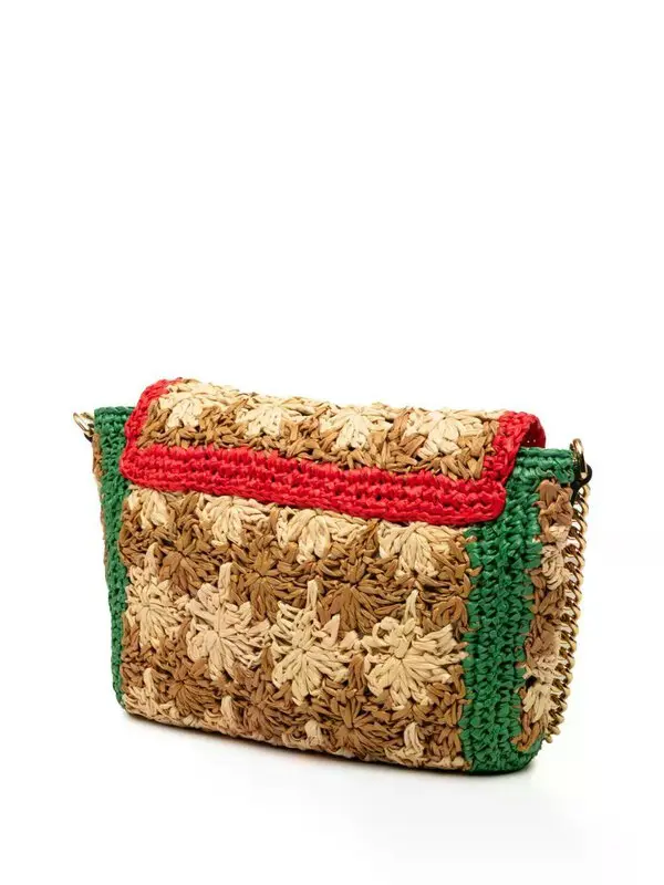 Gucci Small Gg Marmont Raffia Crossbody Bag