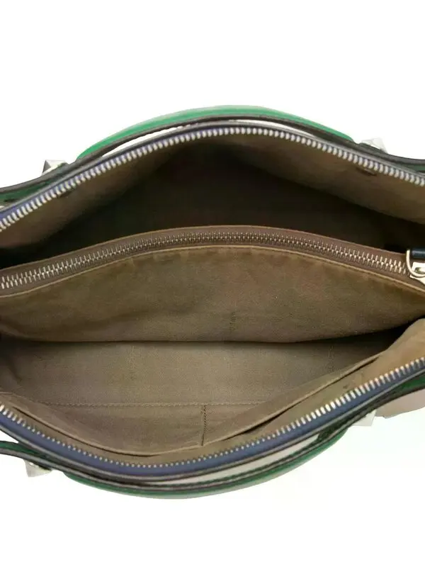 Fendi Leather Satchel With Top Handles And Shoulder Strap - Green