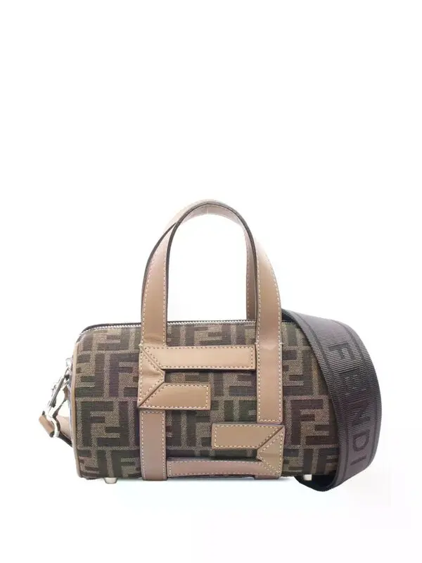 Fendi Mini Zucca Canvas O'lock Bowling Satchel - Brown