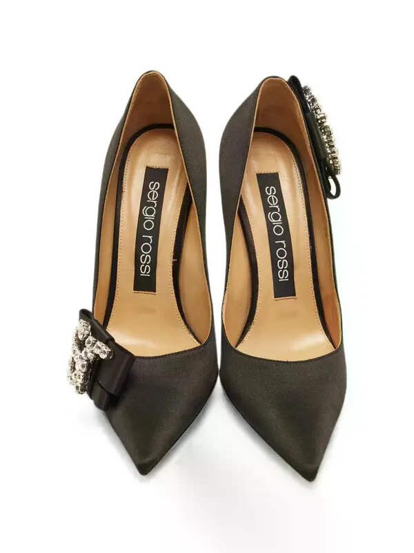 SERGIO ROSSI Crystal-embellished Bow Pumps