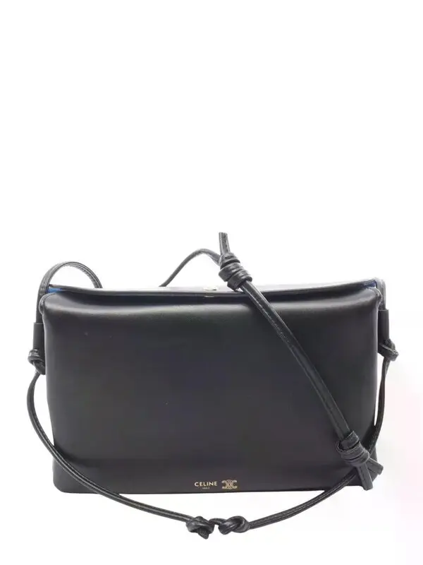 Celine Trio Flap Shoulder Bag - Black