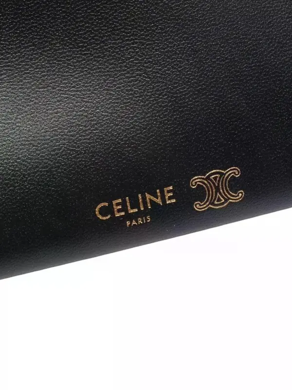 Celine Trio Flap Shoulder Bag - Black