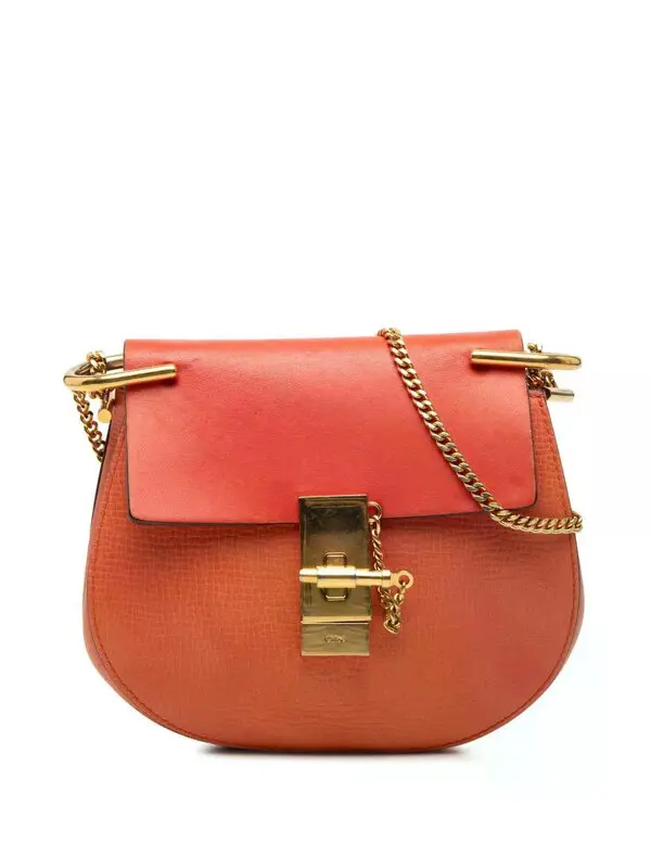 Chloé Drew Leather Bag - Orange
