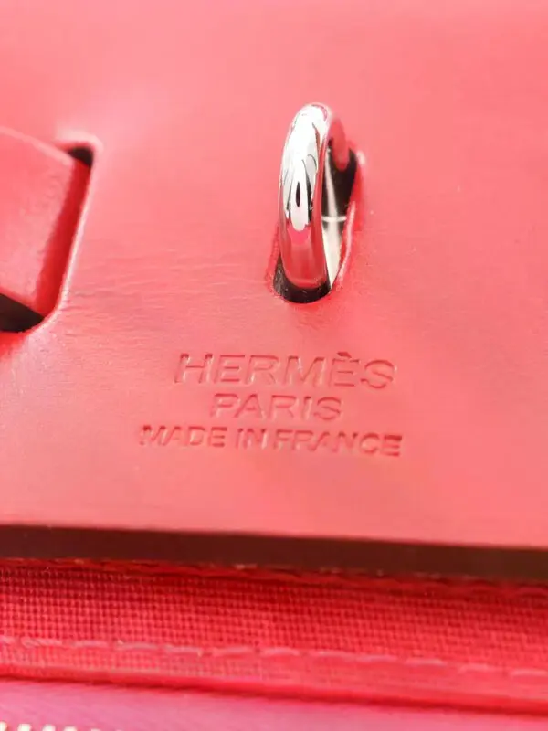 Hermès Toile Herbag Zip 31 Satchel - Red