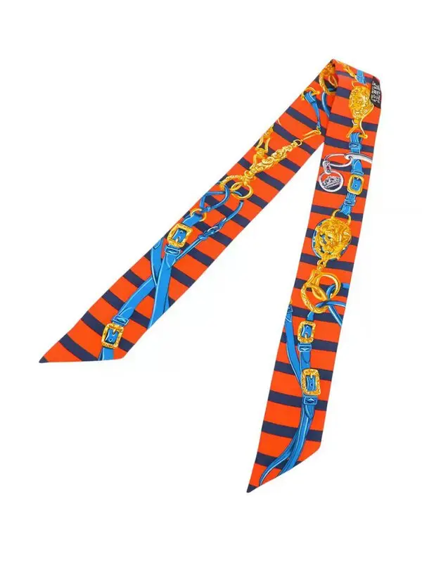 Hermès 2000-2026 Brides De Gala Bayaderes Twilly Silk Scarf Scarves - Orange