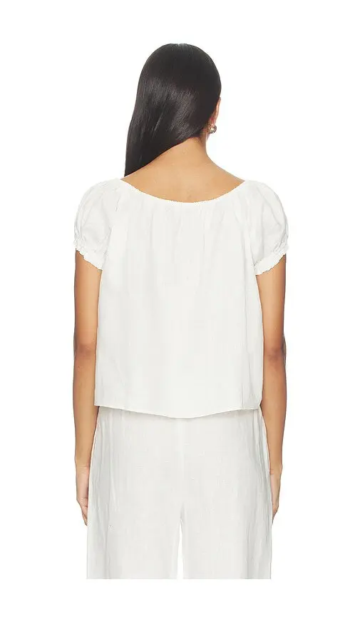 Tularosa Wilma Linen Puff Sleeve Top