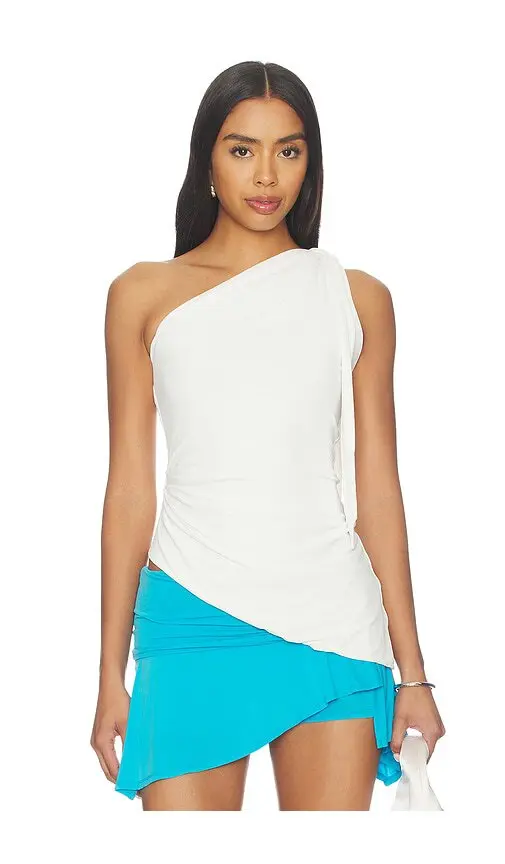 MIMCHIK One-shoulder Tie Top - Ivory