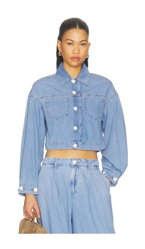 L'Agence Gaines Balloon Sleeve Denim Jacket