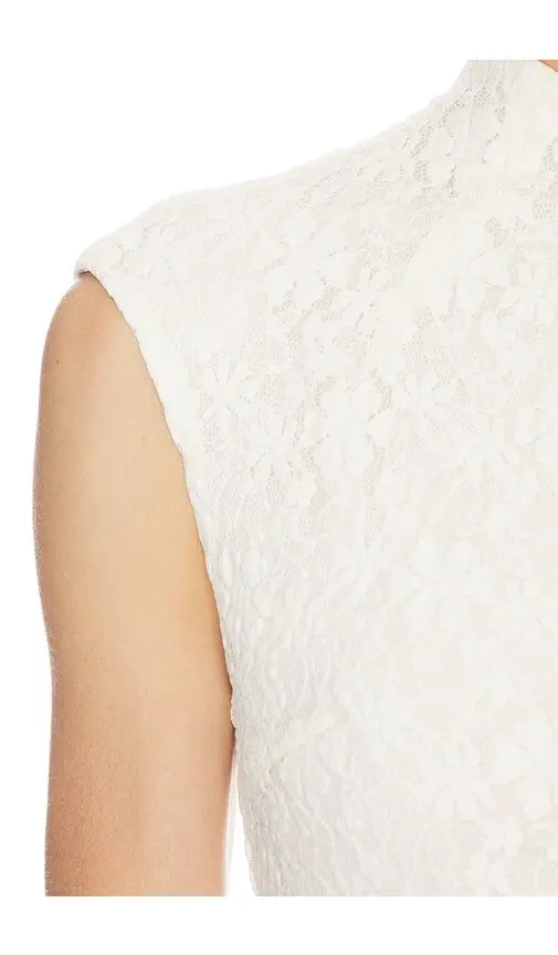 ROTATE BY BIRGER CHRISTENSEN Lace Ruched Maxi Dress - White