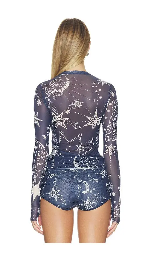 AFRM Long Sleeve Mesh Top - Navy