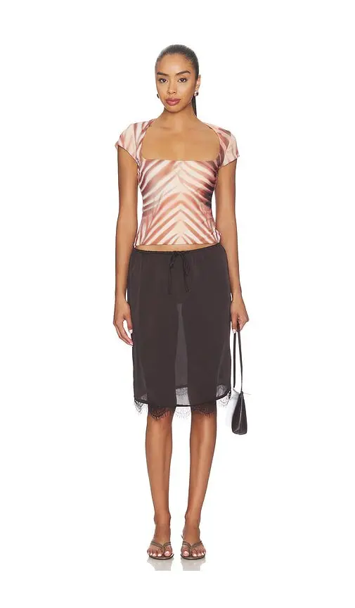 AFRM Winona Printed Mesh Top