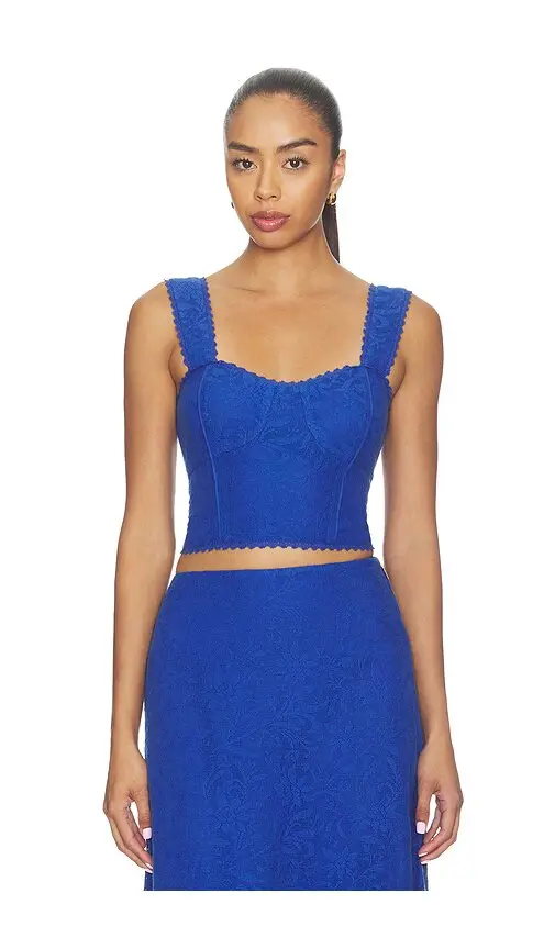 CLEOBELLA Azul Lace Cropped Top