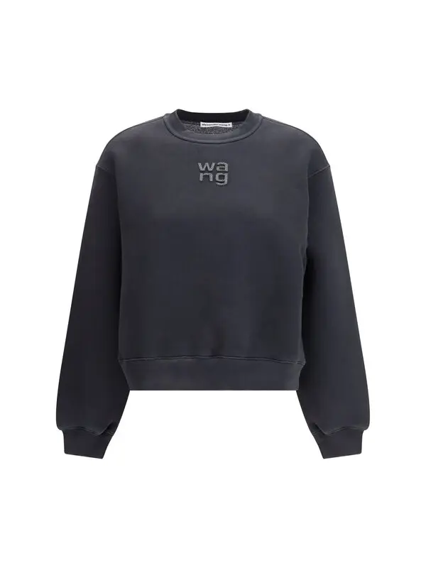 Alexander Wang Crystal Hotfix Logo Sweatshirt