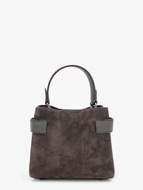 Brunello Cucinelli Suede Crossbody Bag With Monili Detail - Multicolor