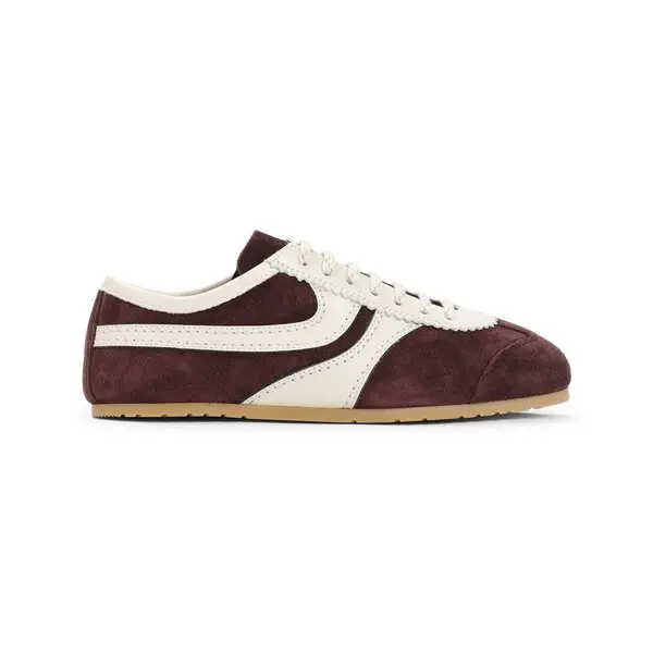 Dries Van Noten Suede And Leather Paneled Lace-up Sneakers - Red