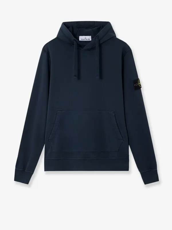 Stone Island Cotton Hooded Sweatshirt With Logo Patch - Multicolor