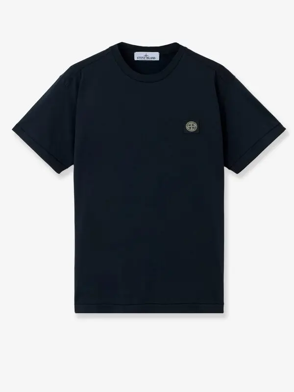 Stone Island Cotton T-shirt With Front Logo Patch - Multicolor