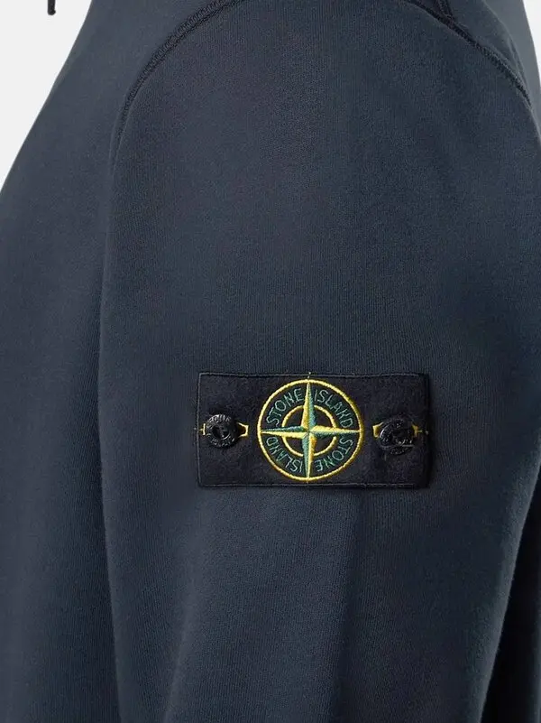 Stone Island Cotton Sweatshirt With Side Logo Patch - Multicolor
