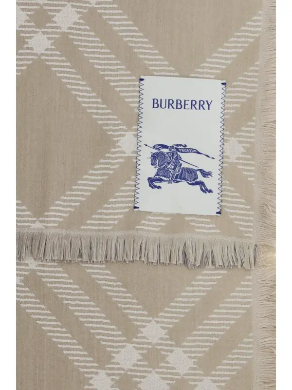 Burberry Wool And Silk Scarf - Cream