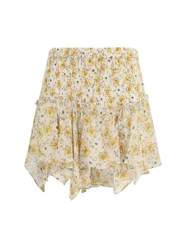 Isabel Marant Étoile Marant Fiala Printed Chiffon Ruffled Skirt - Cream