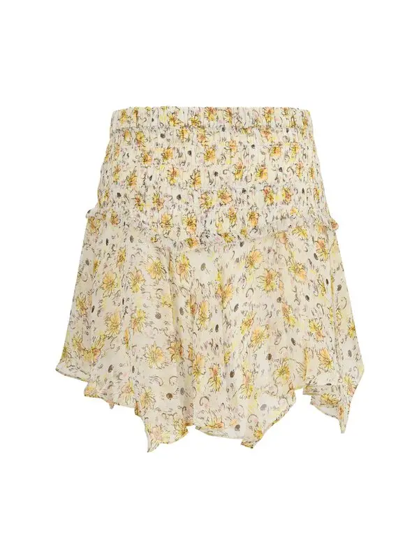 Isabel Marant Étoile Marant Fiala Printed Chiffon Ruffled Skirt - Cream