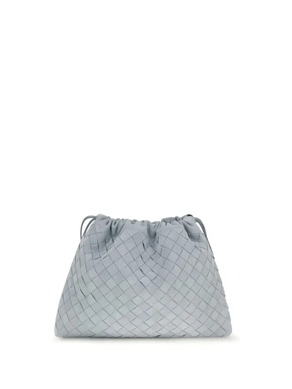 Bottega Veneta Pouch Dustbag In Suede With Intrecciato Pattern - Blue