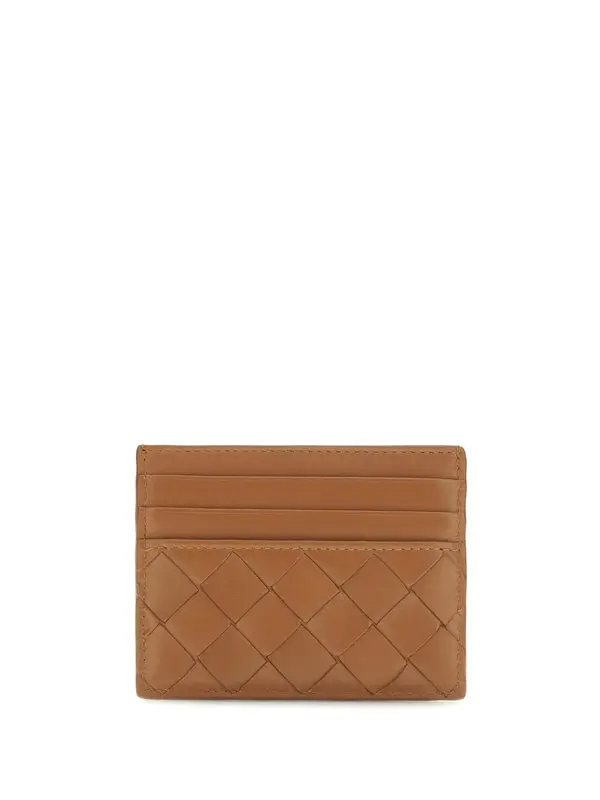 Bottega Veneta Leather Card Holder - Brown
