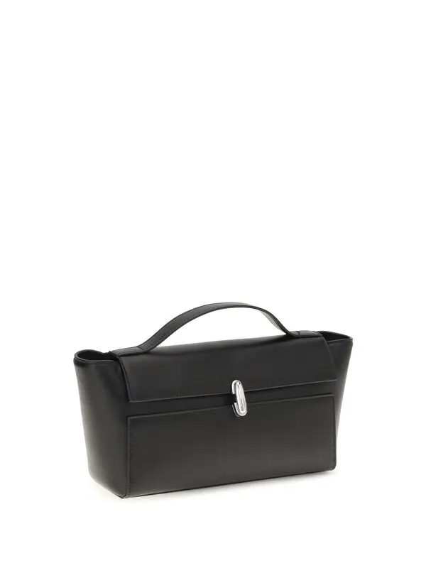 Savette Symmetry Trapeze Clutch In Smooth Leather - Black