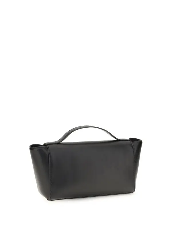 Savette Symmetry Trapeze Clutch In Smooth Leather - Black