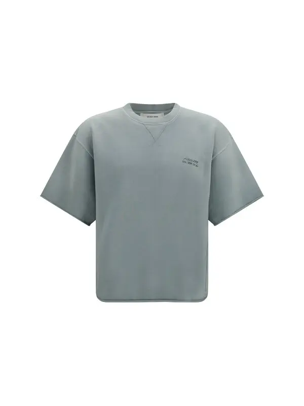 GOLDEN GOOSE Short Sleeve Sweatshirt With Back Graphic - Green