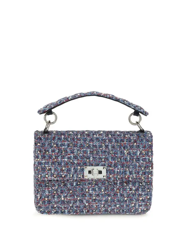Valentino Garavani Rockstud Spike Tweed Handbag - Blue