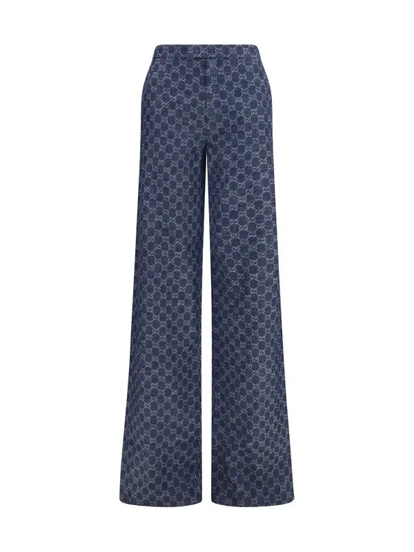 Gucci Gg Cotton Jacquard Denim Pants