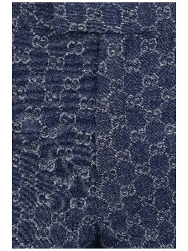 Gucci Gg Cotton Jacquard Denim Pants