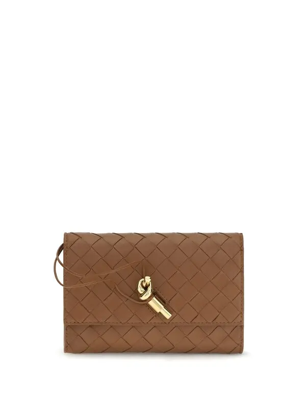 Bottega Veneta Andiamo Clutch Bag Woven Nappa Leather - Brown