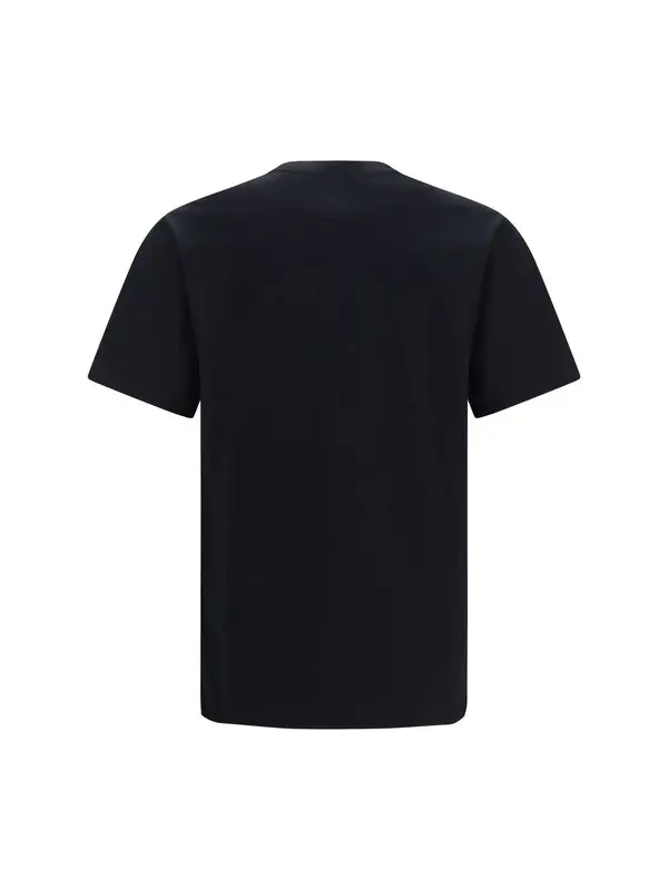 Burberry Embroidered Logo Cotton T-shirt - Black