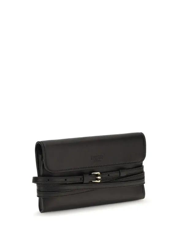 Moschino Leather Wallet With Buckle Detail
