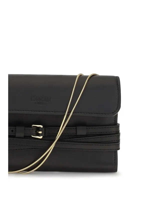 Moschino Leather Wallet With Buckle Detail