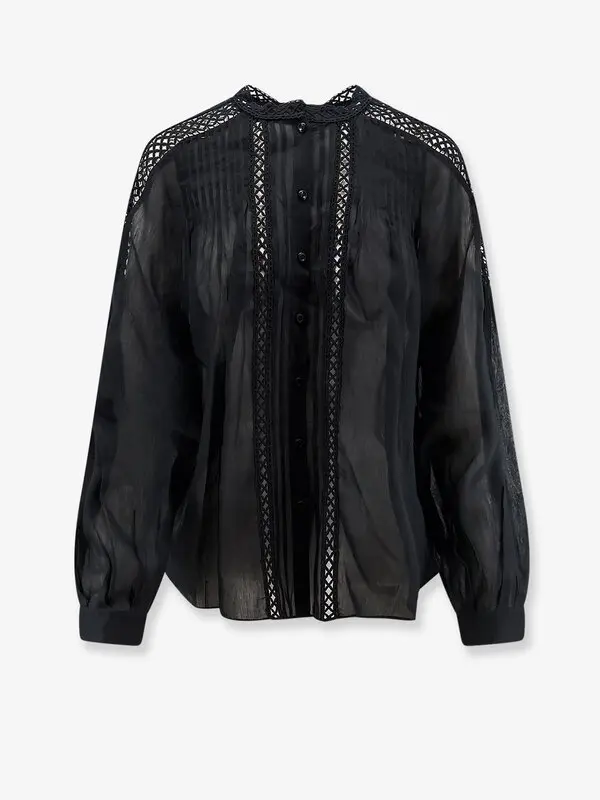 Isabel Marant Étoile Embroidered Viscose And Linen Shirt - Black