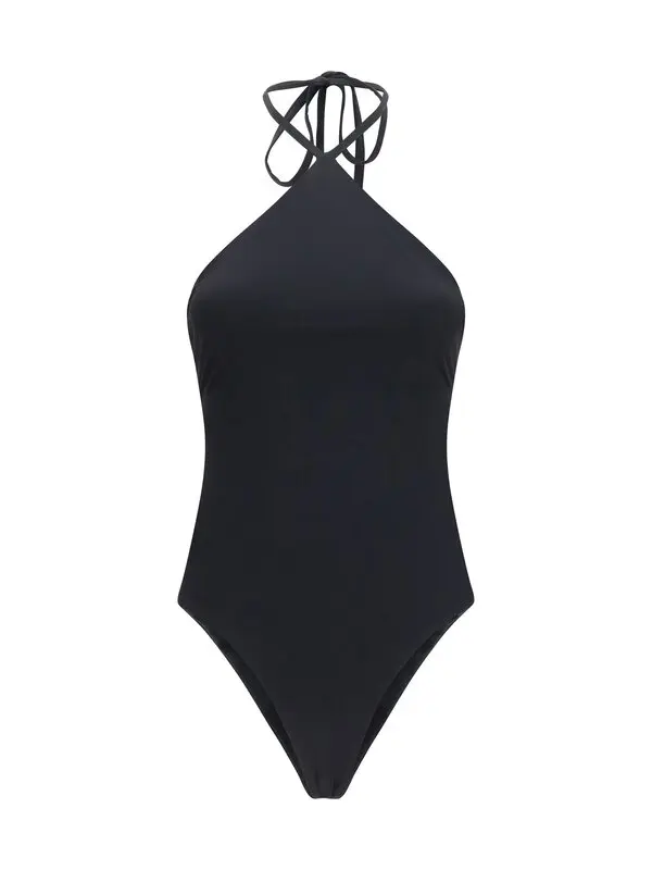 Jacquemus Bastide Halterneck One Piece Swimsuit - Black