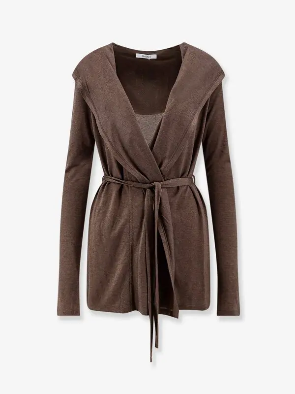 Max Mara Cardigan In Lyocell And Silk Blend - Multicolor