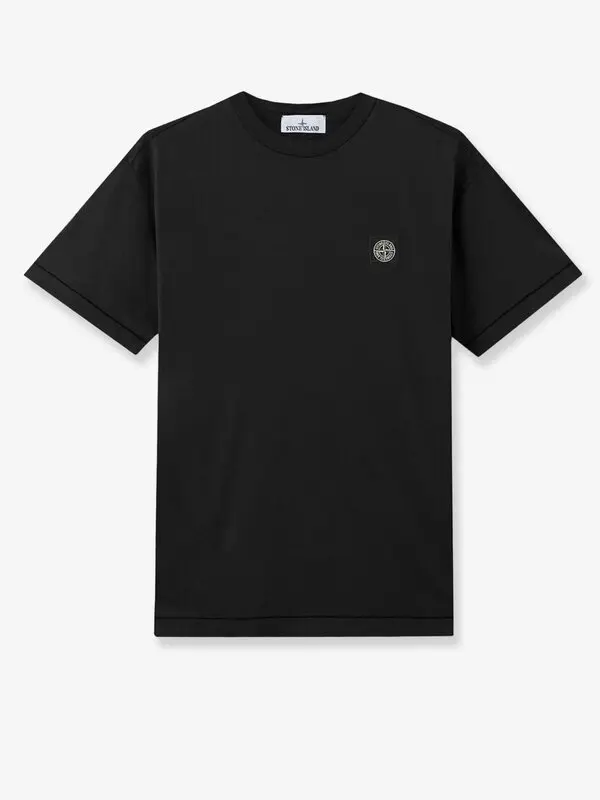 Stone Island Cotton T-shirt With Front Logo Patch