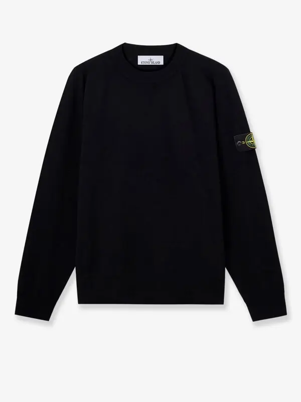 Stone Island Virgin Wool Blend Sweater - Black