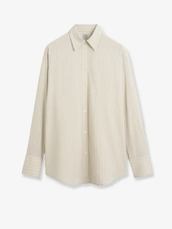 TOTEME Striped Viscose And Silk Blend Shirt - Multicolor