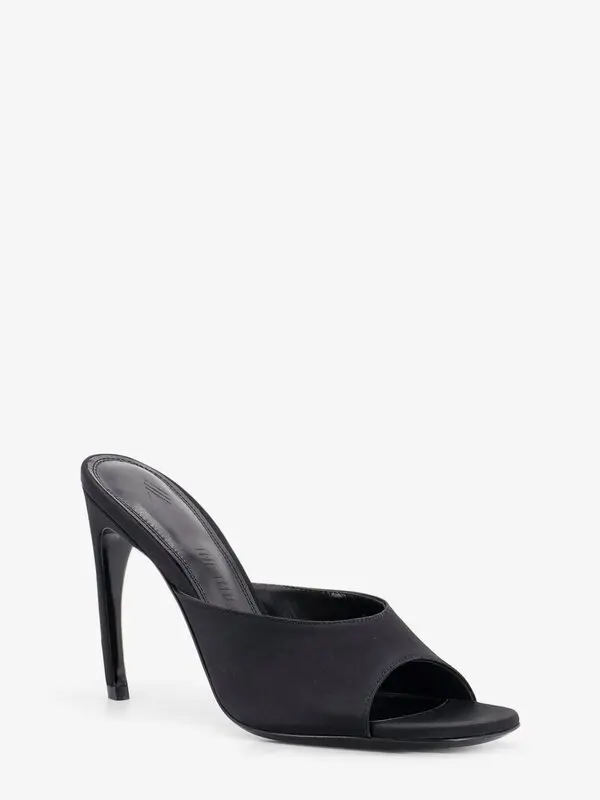 Attico Betta Satin Mules - Black