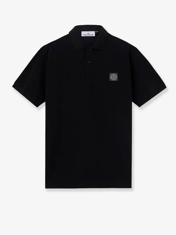 Stone Island Organic Cotton Polo Shirt - Black
