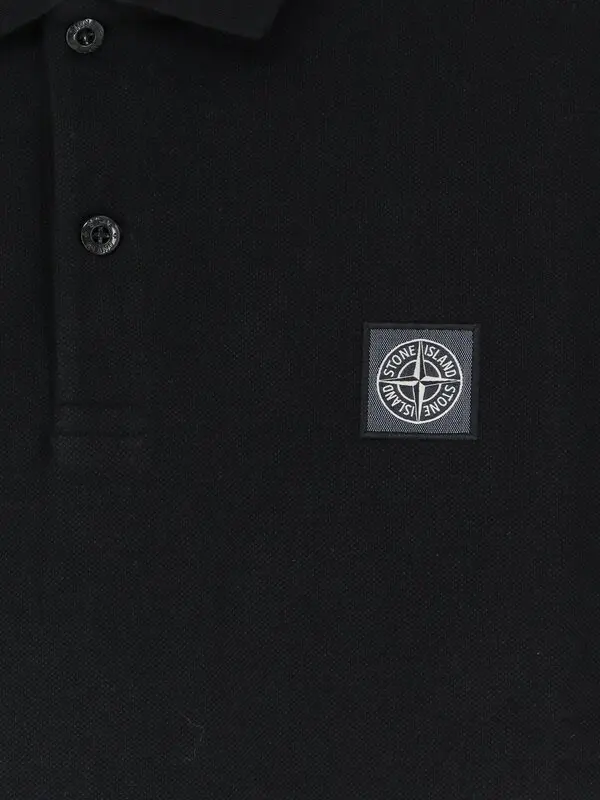 Stone Island Organic Cotton Polo Shirt - Black