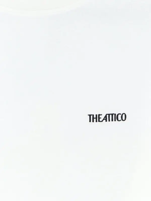 Attico Oversize Cotton T-shirt With Embroidered Logo - White