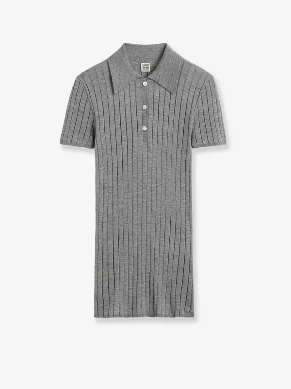 TOTEME Cashmere And Silk Blend Ribbed Polo Shirt - Multicolor